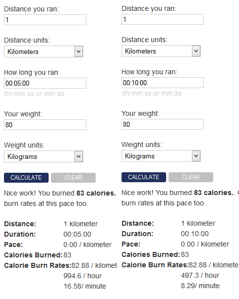 Are calories burned based on distance?