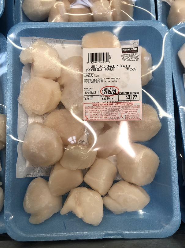 Are Costco frozen scallops wet or dry?