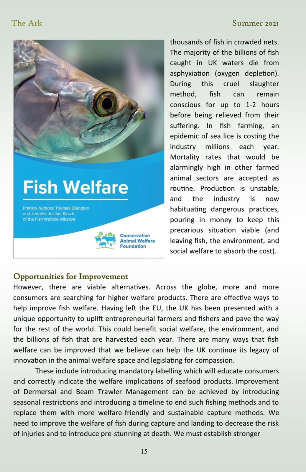 Are fish covered by the Animal Welfare Act UK?