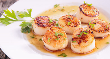 Are scallops high in bad cholesterol?