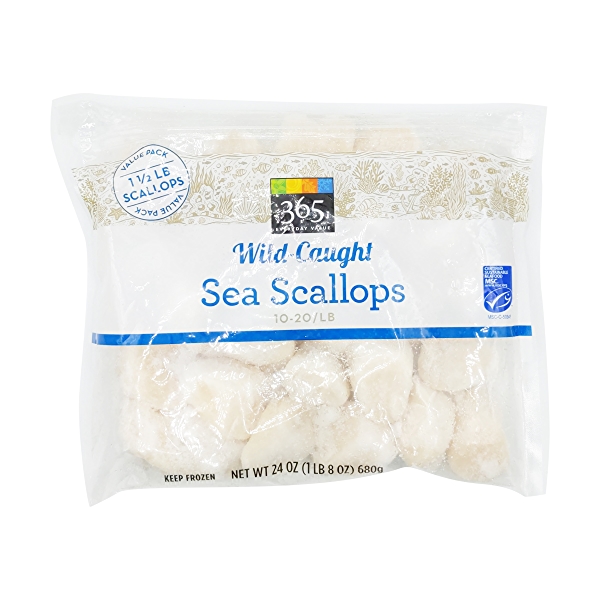 Are Whole Foods frozen scallops wet or dry?
