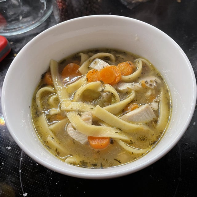 Are you supposed to drink the broth in chicken noodle soup?