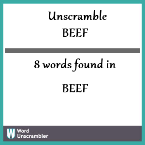 Can beef be used in scrabble?