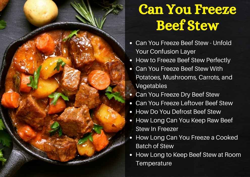Can beef stew with potatoes be frozen?
