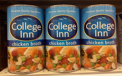 Can chicken broth be stored after opening?