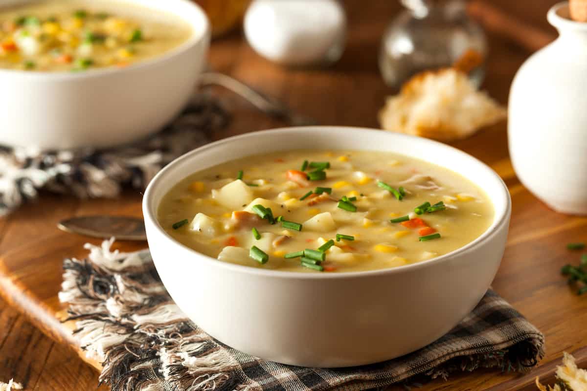 Can chowder made with half and half be frozen?