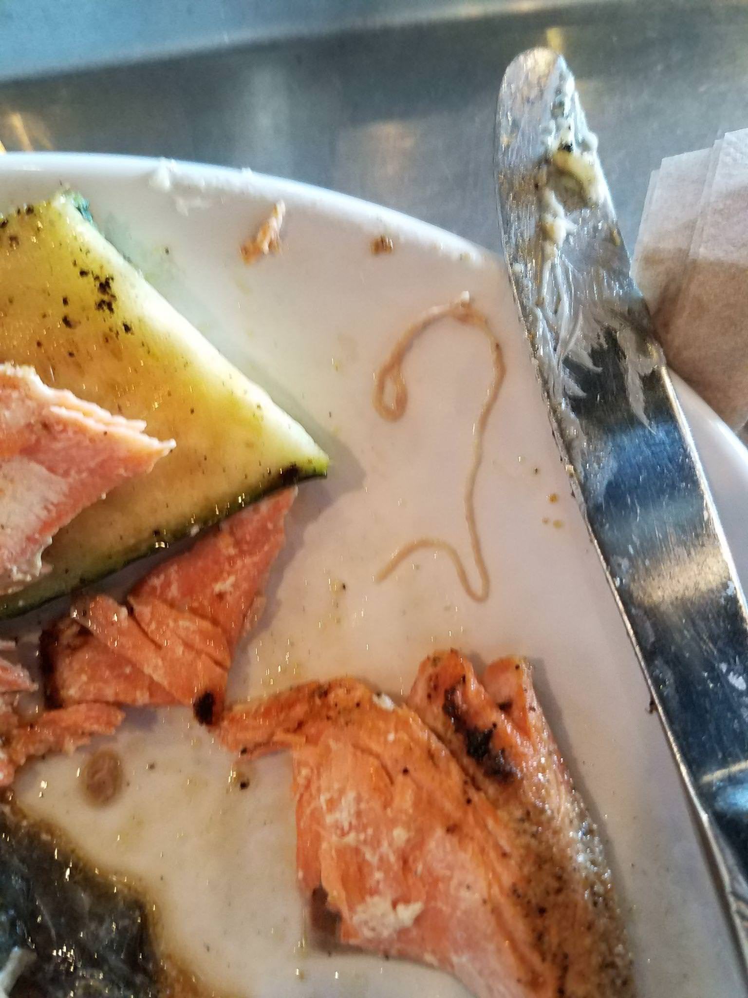 Can cooked salmon have worms?