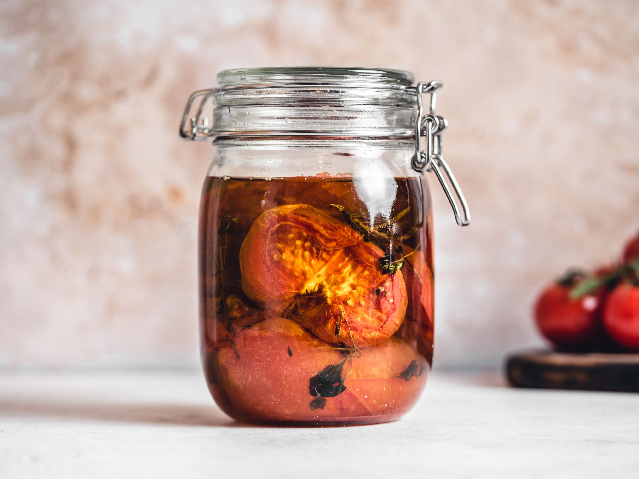 Can I can tomatoes in oil?