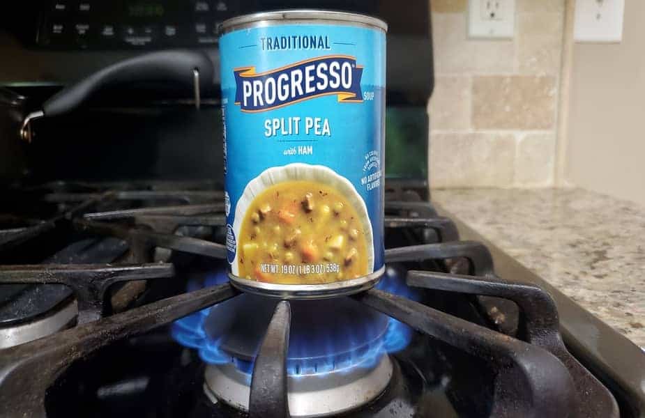Can I heat a can of soup in the can?