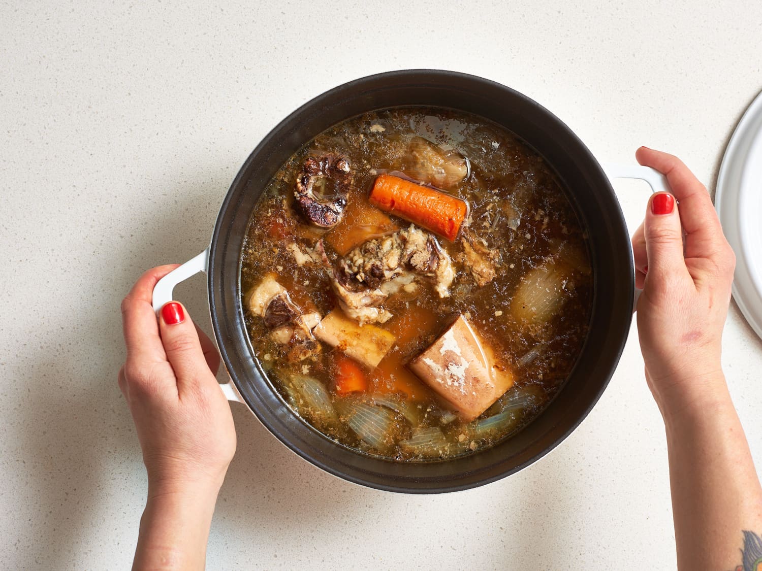 Can I leave meat on the bones when making a bone broth?