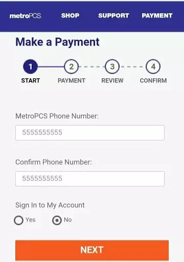 Can I pay a friends Metro PCS bill online?