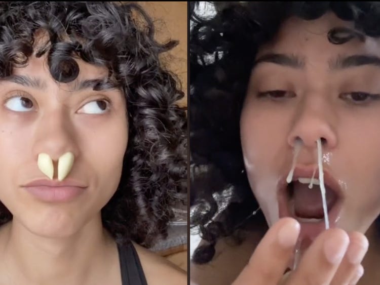 Can I put garlic in my nose?