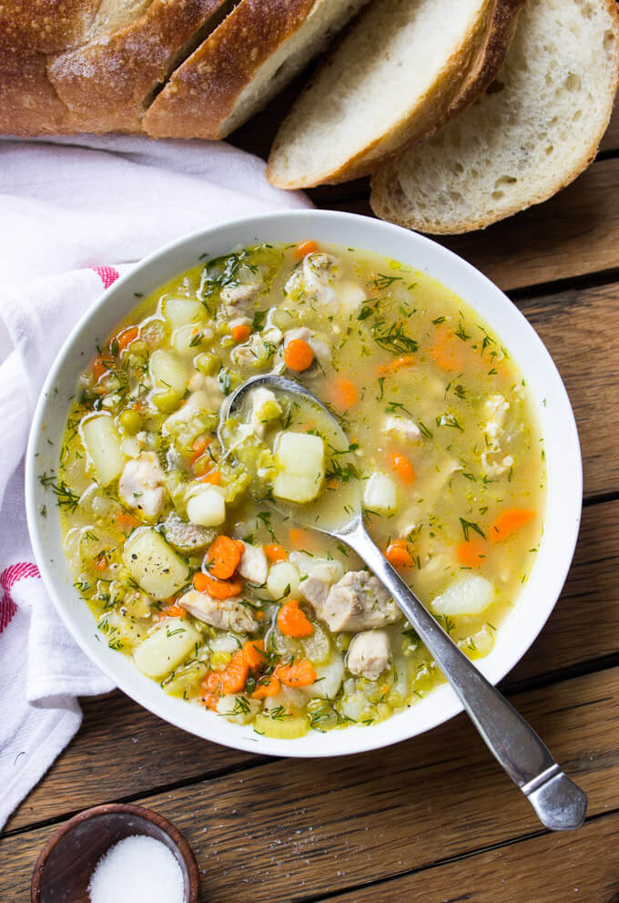Can I use chicken stock instead of peas in soup?