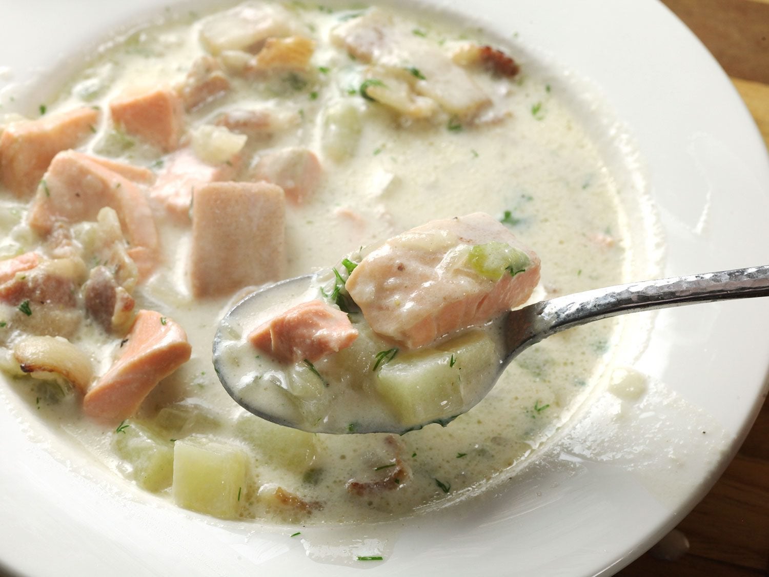 Can I use skin-on salmon for Soup?