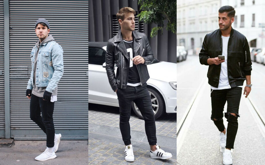 Can I wear white sneakers with black joggers?