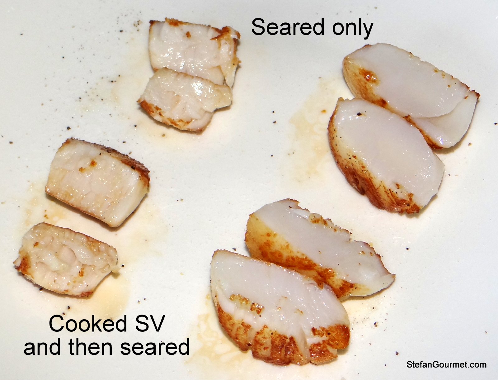 Can scallops be raw in the middle?