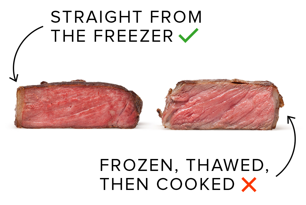 Can steak be cooked from frozen?