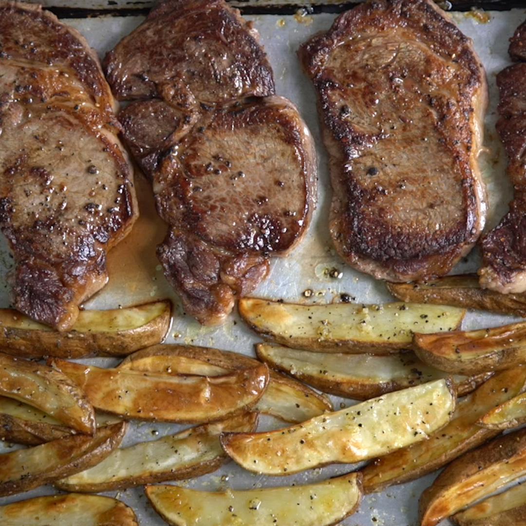 Can you bake steak on a cookie sheet?