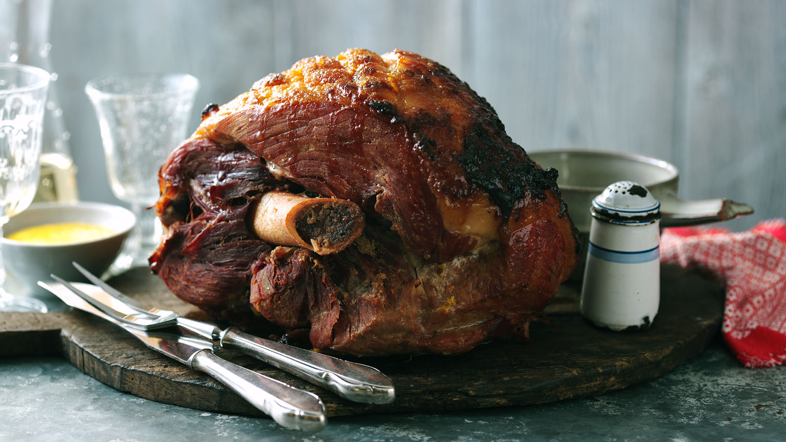 Can you boil ham day before roasting?