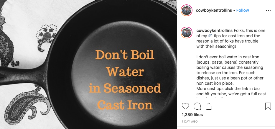 Can you boil water for pasta in cast iron?