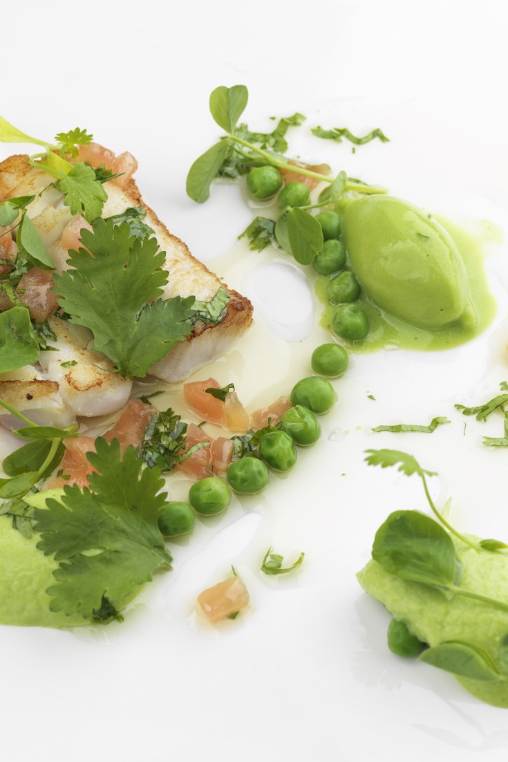 Can you cook halibut and peas together?