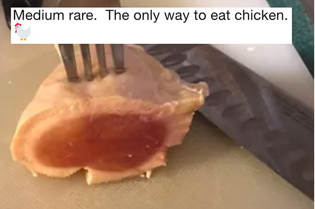 Can you cook rare chicken?