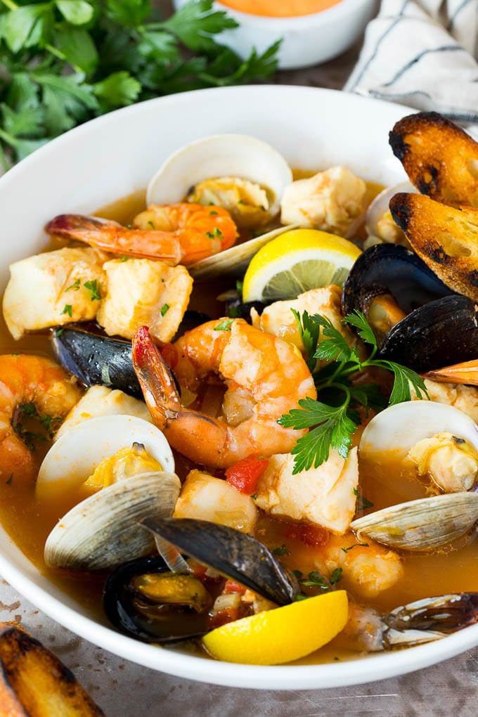 Can you cook shrimp in a bouillabaisse?