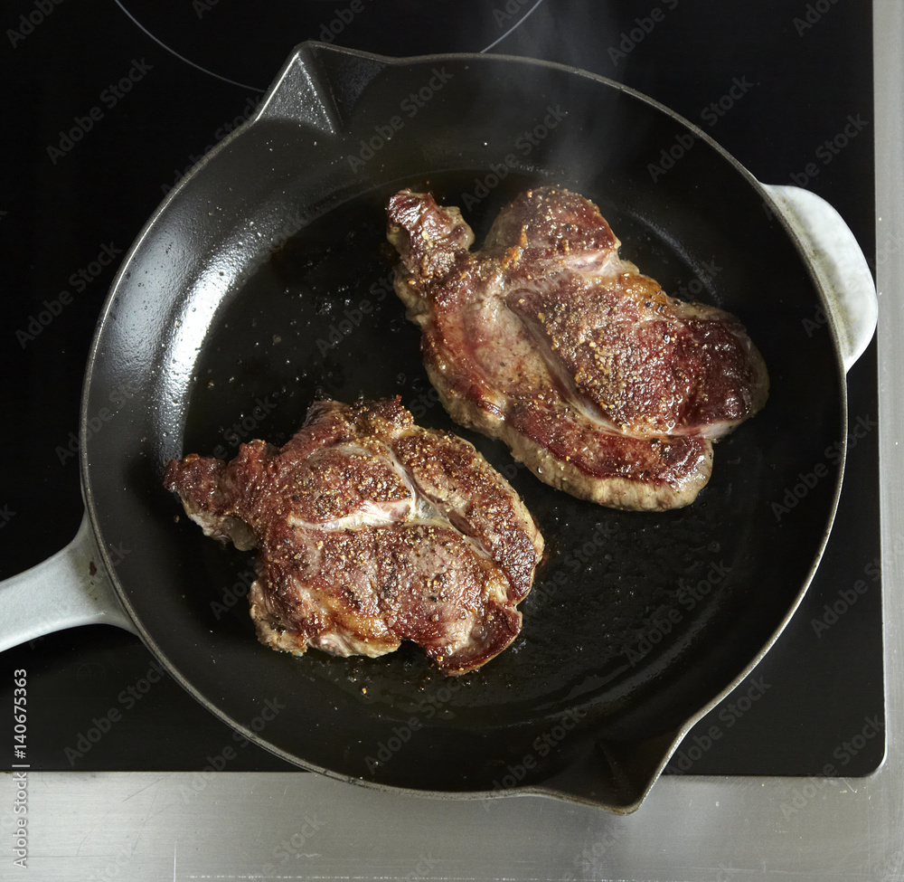 Can you cook two steaks in a cast iron?