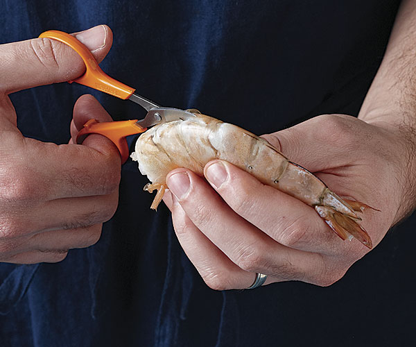 Can you devein shrimp and leave the shell on?