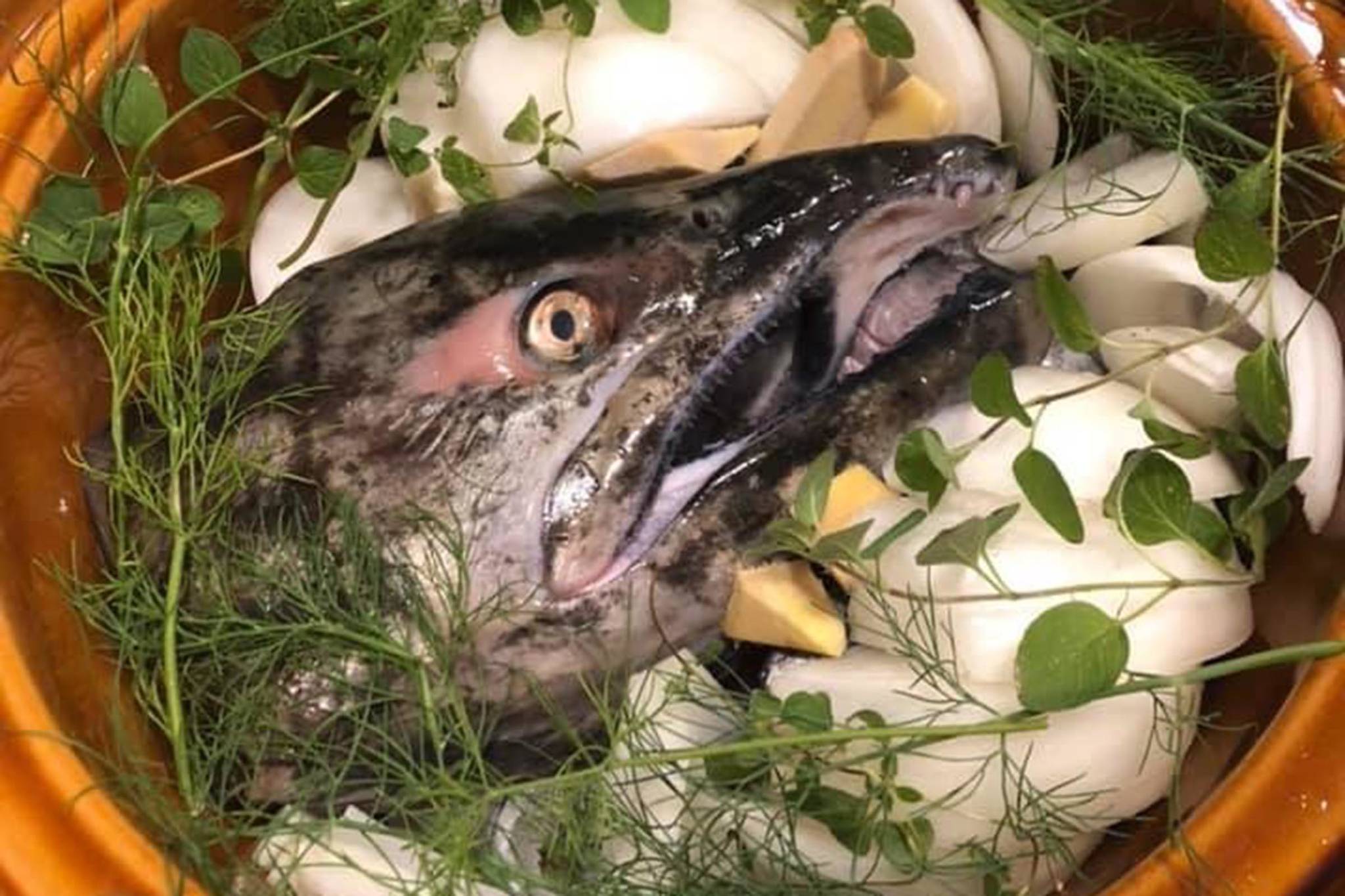 Can you eat a salmon head?