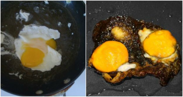 Can you eat burnt fried eggs?