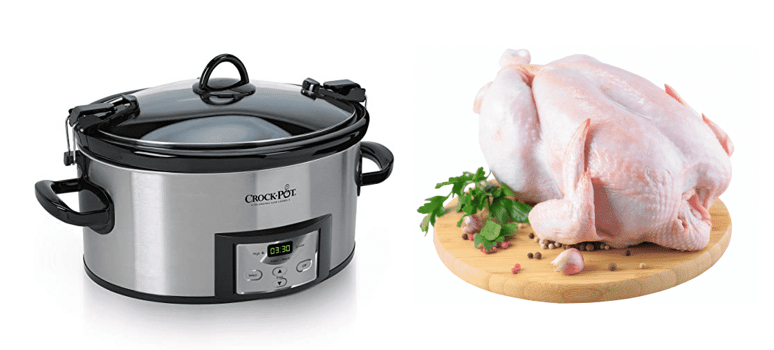 Can you eat raw chicken in crock pot?