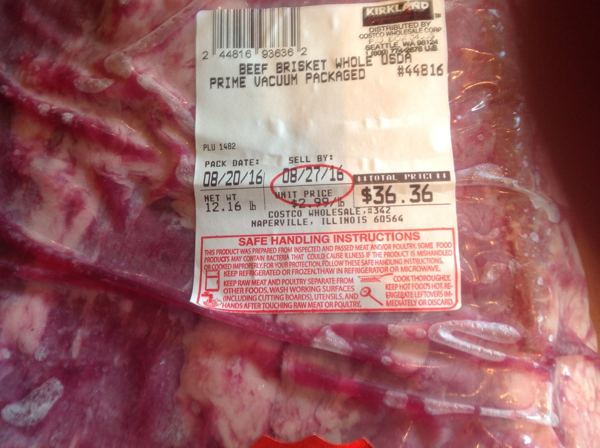 Can you freeze brisket in a Cryovac pack?