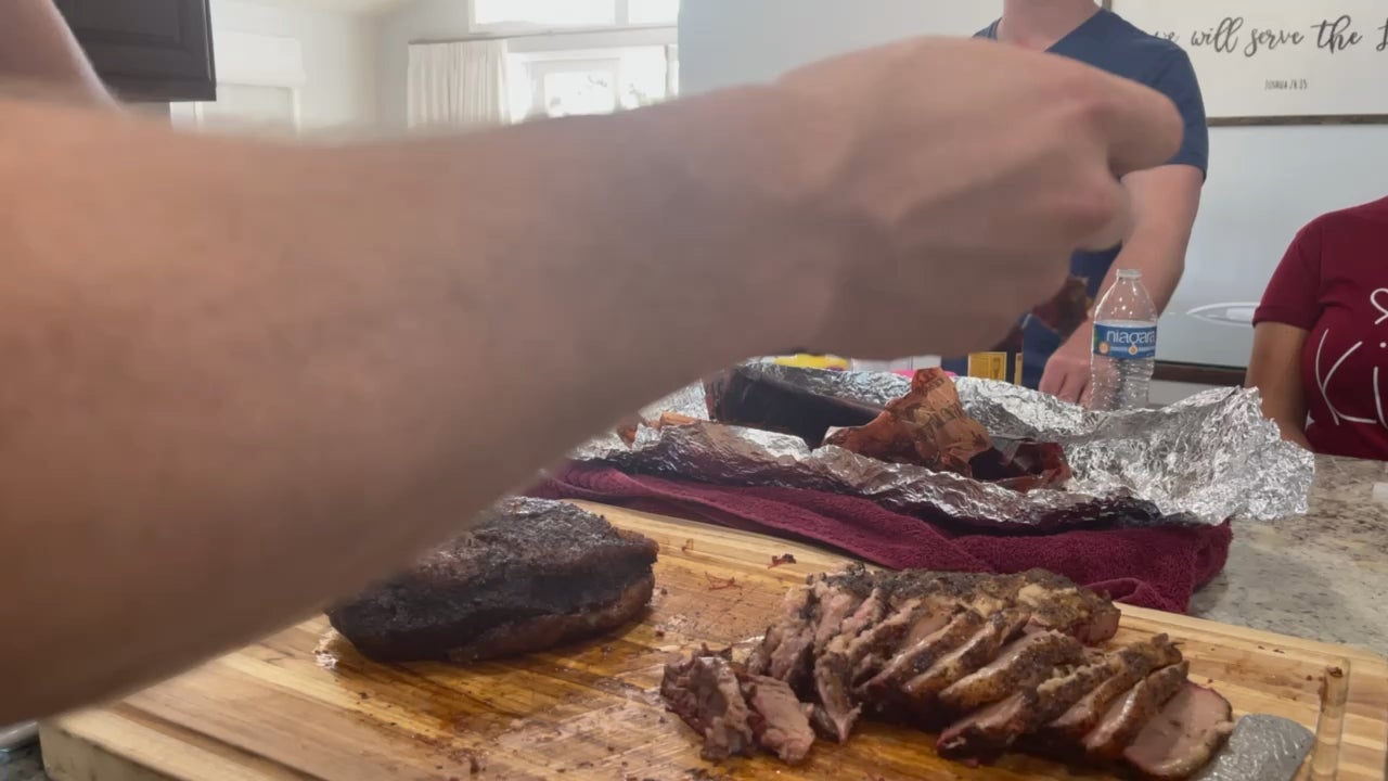 Can you hang test a brisket with a slice?