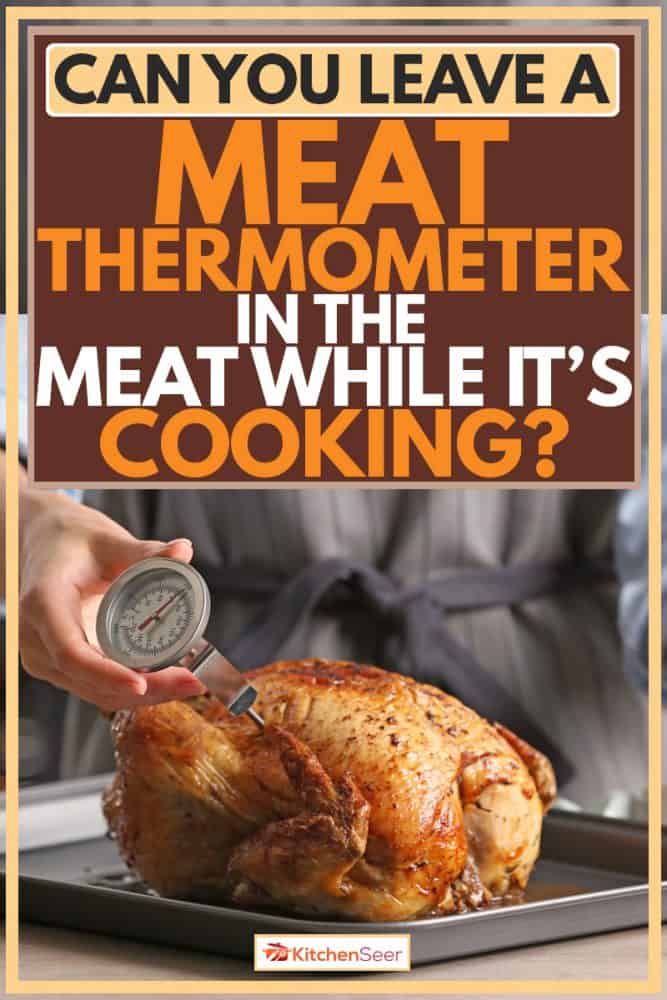 Can you leave digital thermometer in meat while cooking?