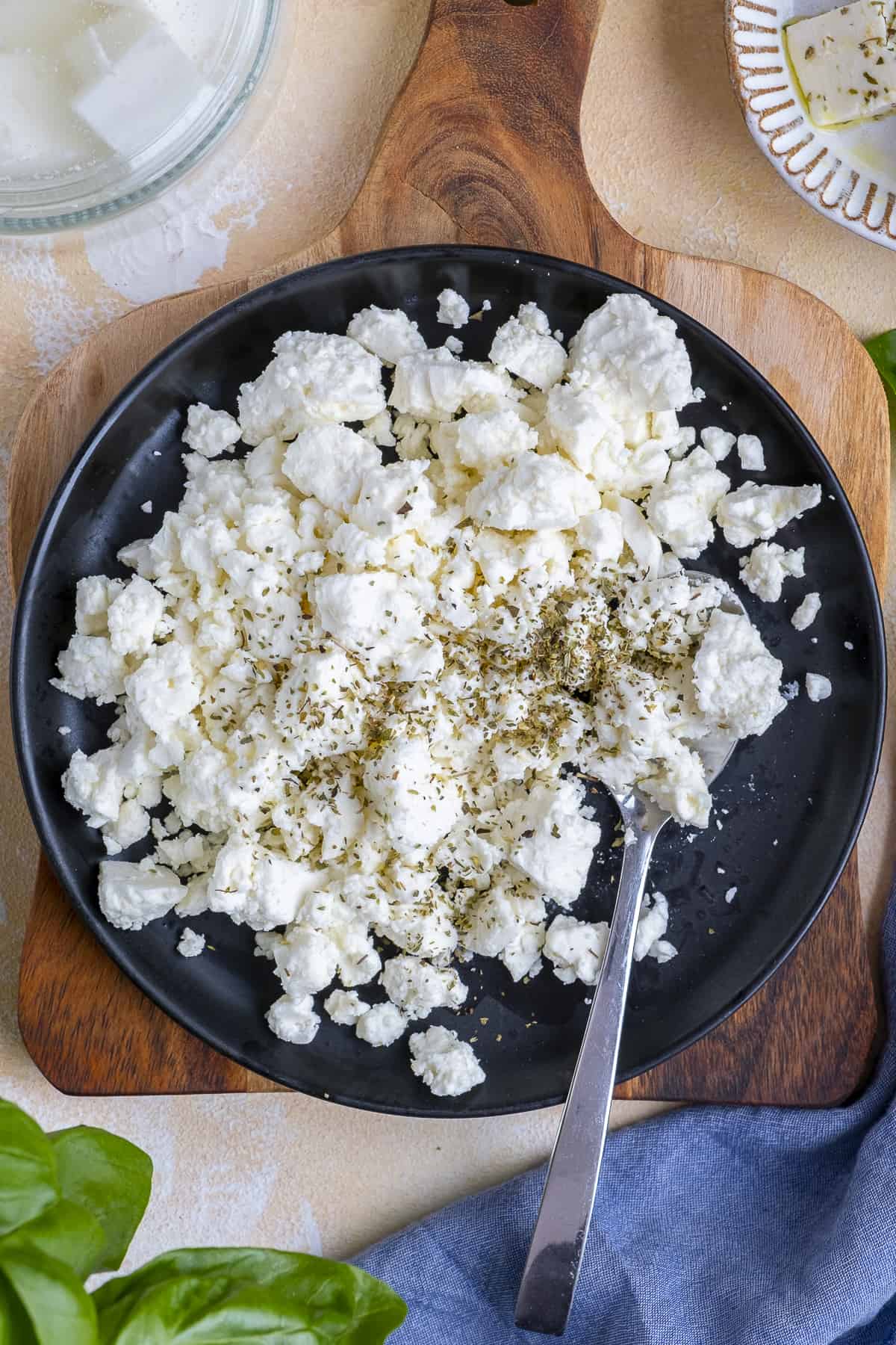 Can you press feta crumbles into a block?