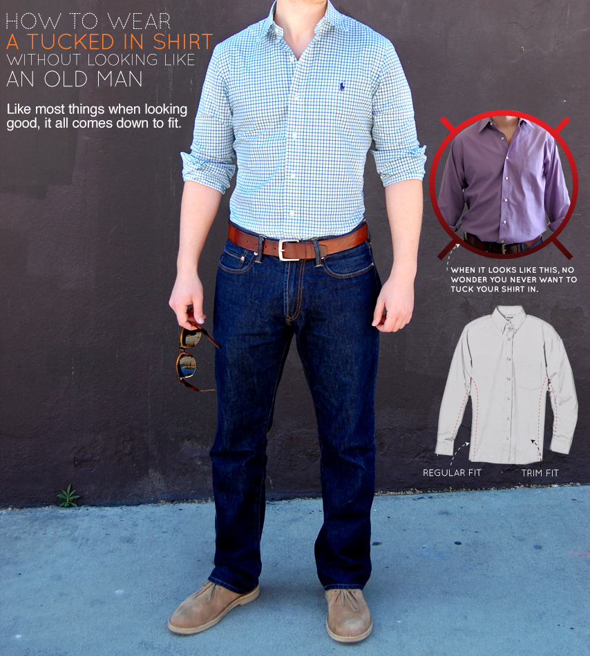 Can you tuck a dress shirt into jeans?