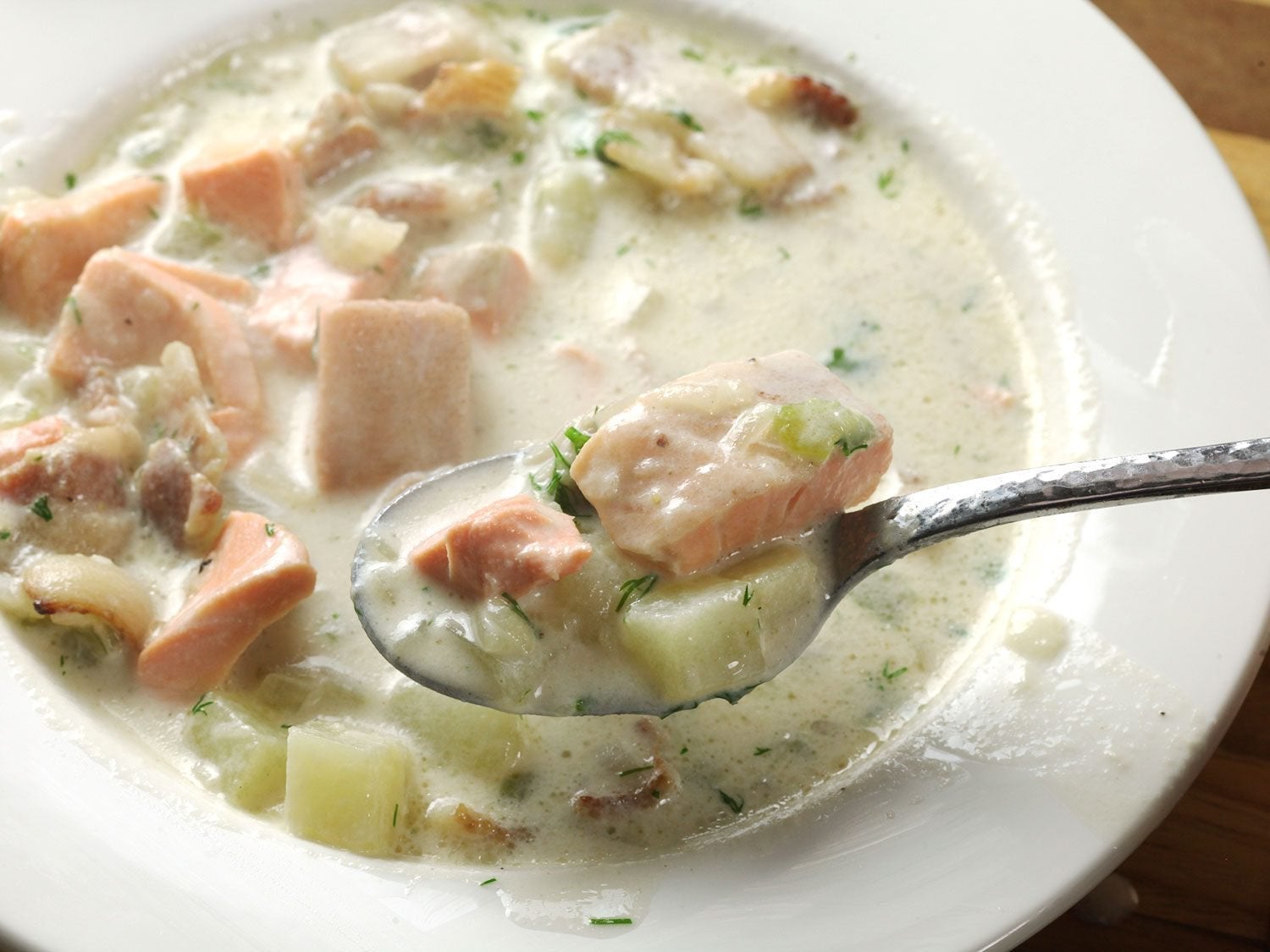 Can you use skin on salmon for Soup?