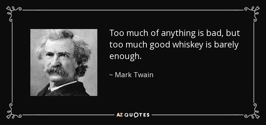 Did Mark Twain say too much of anything is bad?