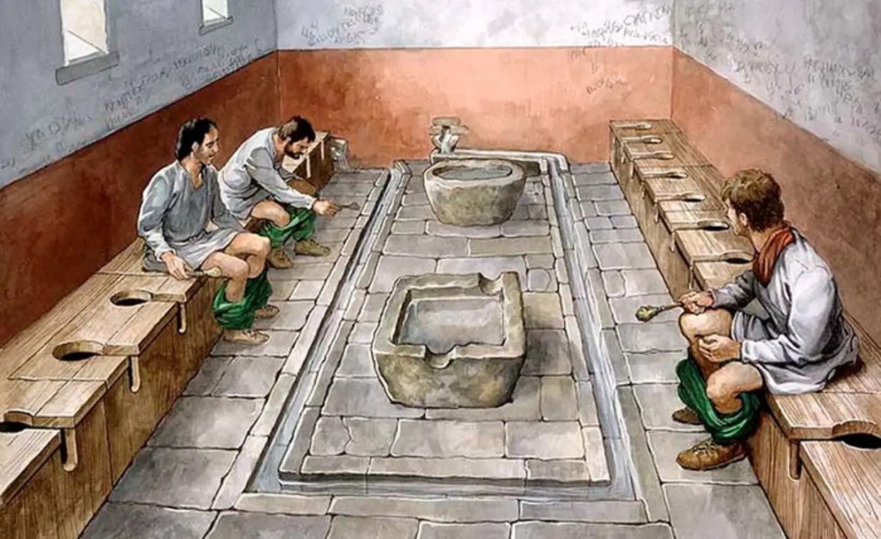Did Romans poop in public?