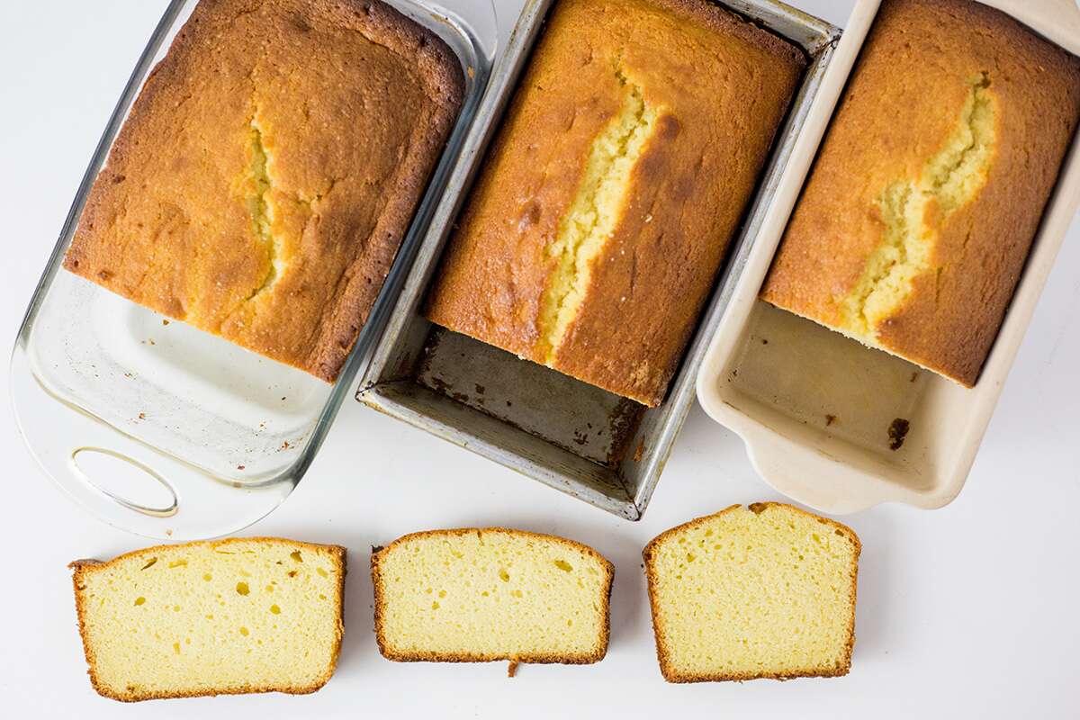 Do cakes bake faster in glass or metal?