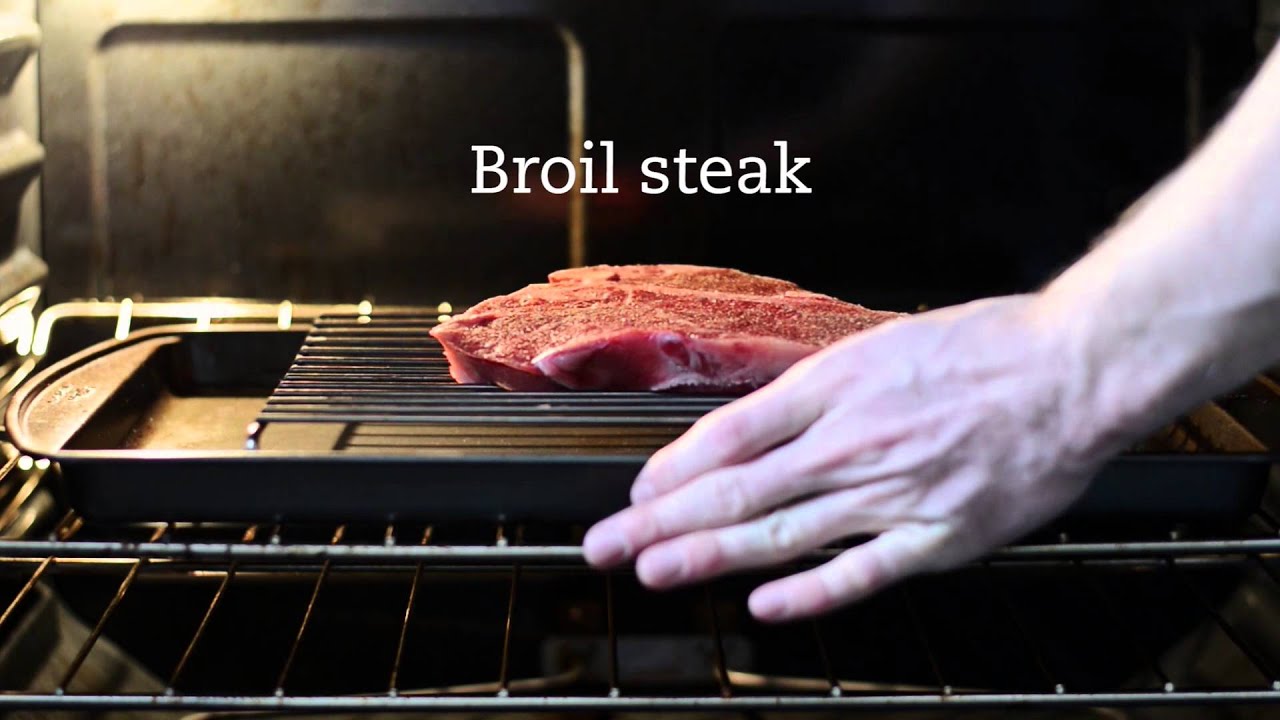 Do I bake or broil a steak in the oven?