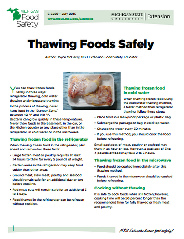 Do not thaw frozen foods at?