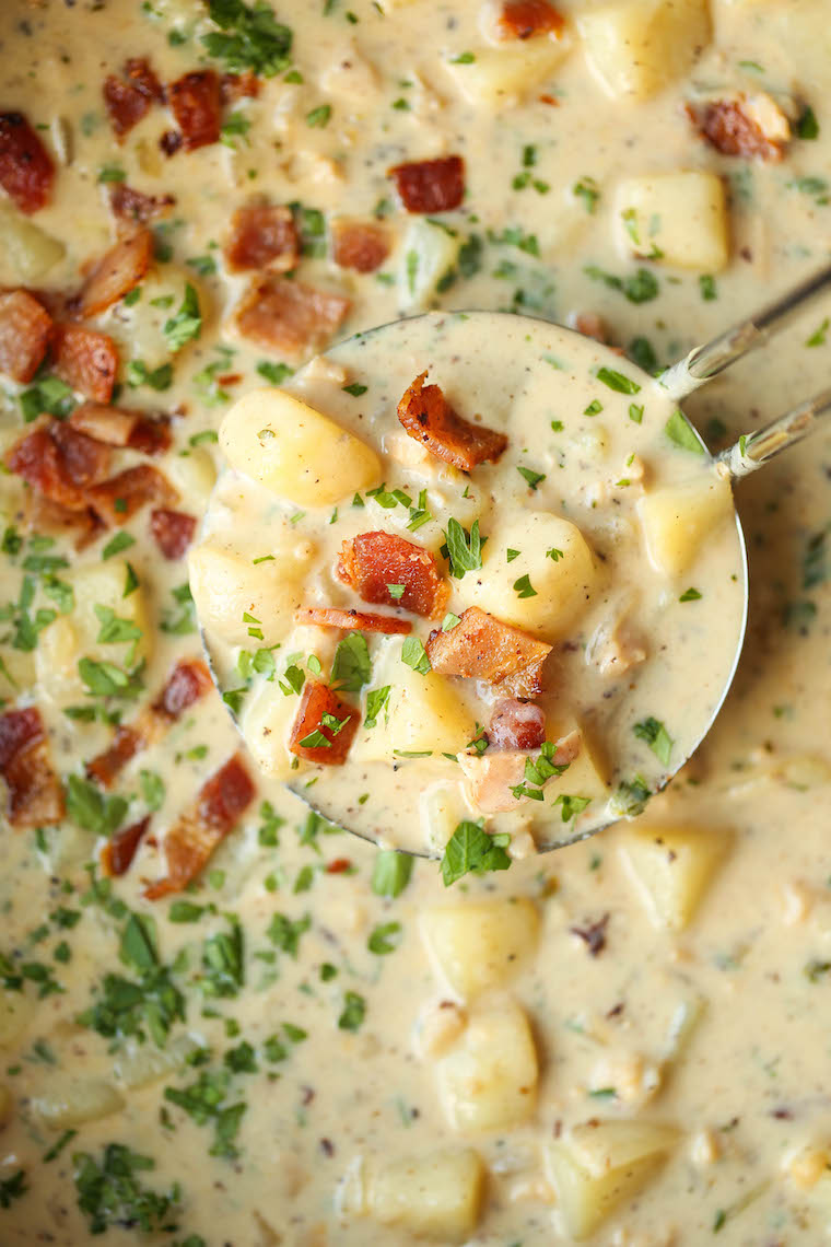 Do you add milk to canned clam chowder?