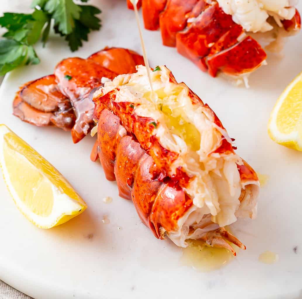 Do you boil lobster tails with the shell on?