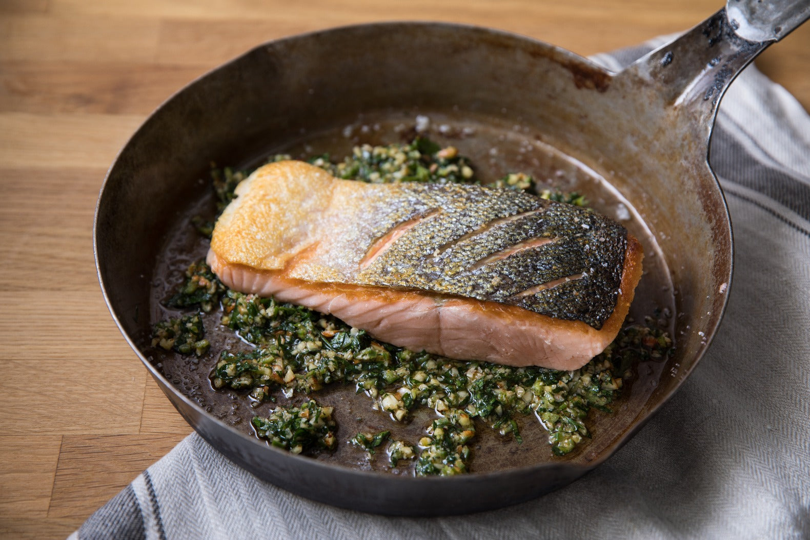 Do you cook black cod with skin on or off?