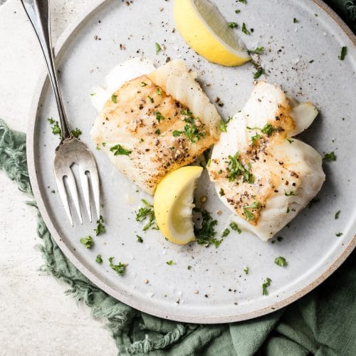 Do you cook cod skin side up?