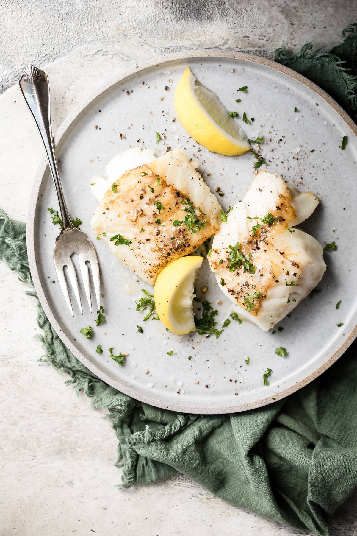 Do you cook cod skin up or down?