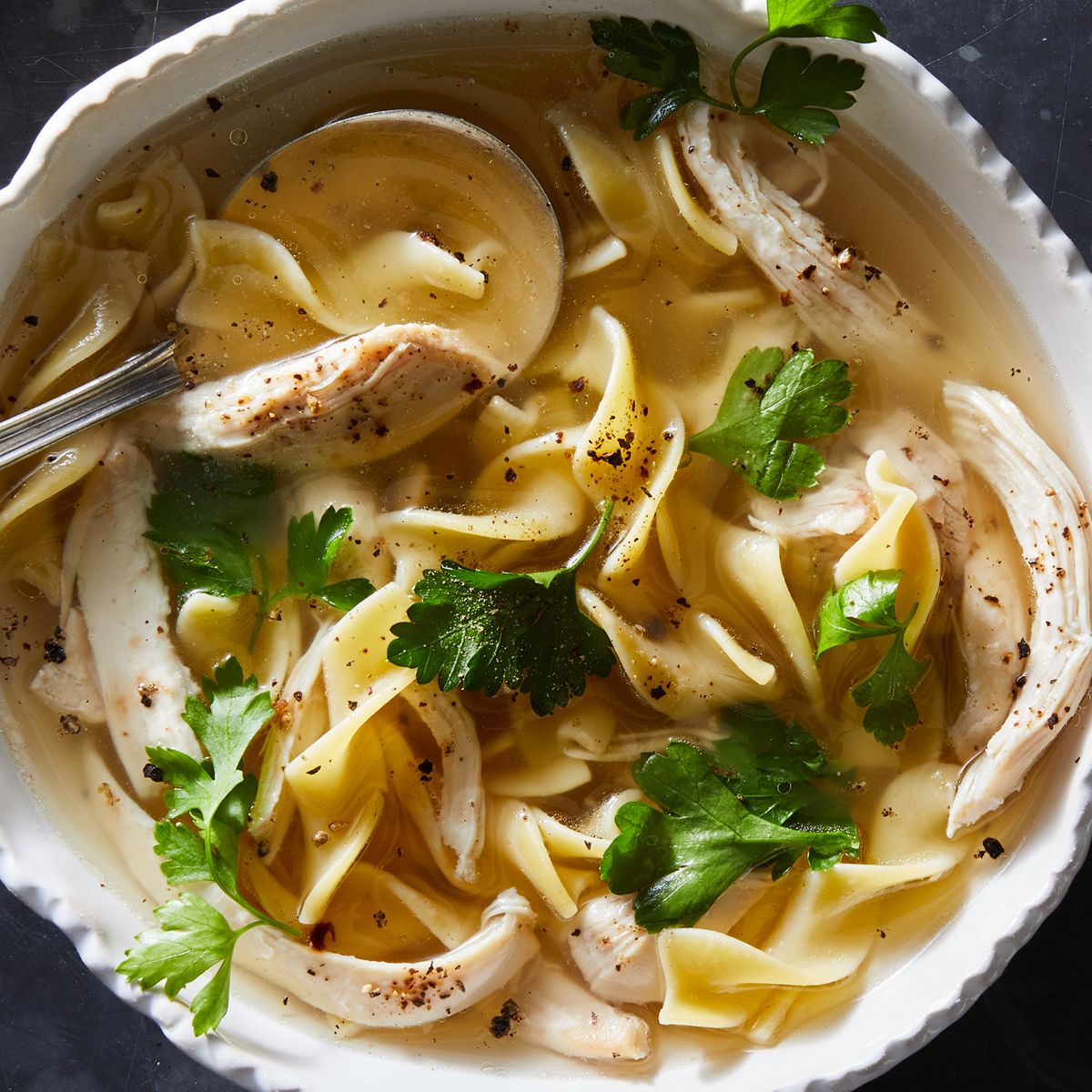 Do you cook pasta before adding to chicken soup?