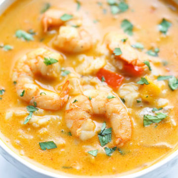 Do you cook shrimp before adding to soup?